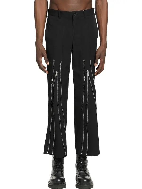 Comme Des Garçons Zipped Wool Trousers - Black