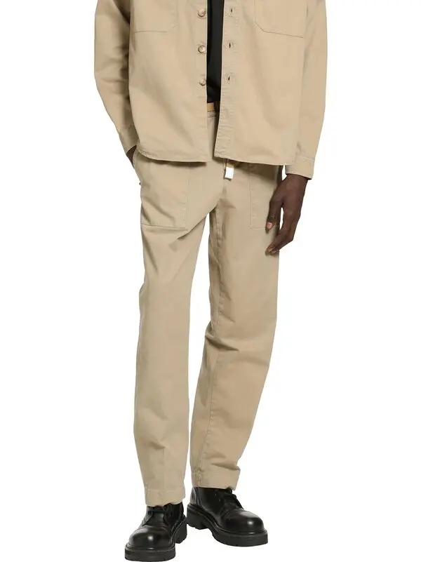 WHITE SAND Belted Chinos In Cotton - Beige