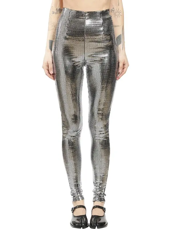 MAISON MARGIELA Sequined Stretch Nylon Trousers - Silver