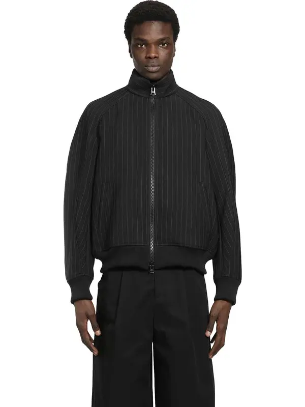 Sacai Matelassé Twill Blouson - Black&white