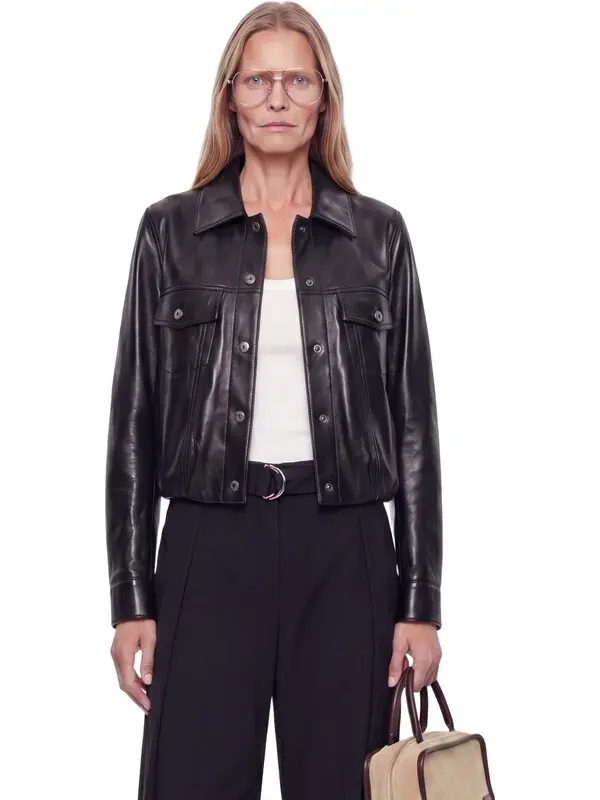 Loewe Nappa Lambskin Collared Jacket - Black