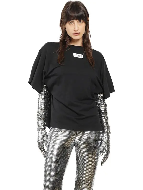 MAISON MARGIELA Sequin Glove Belt T-shirt - Black