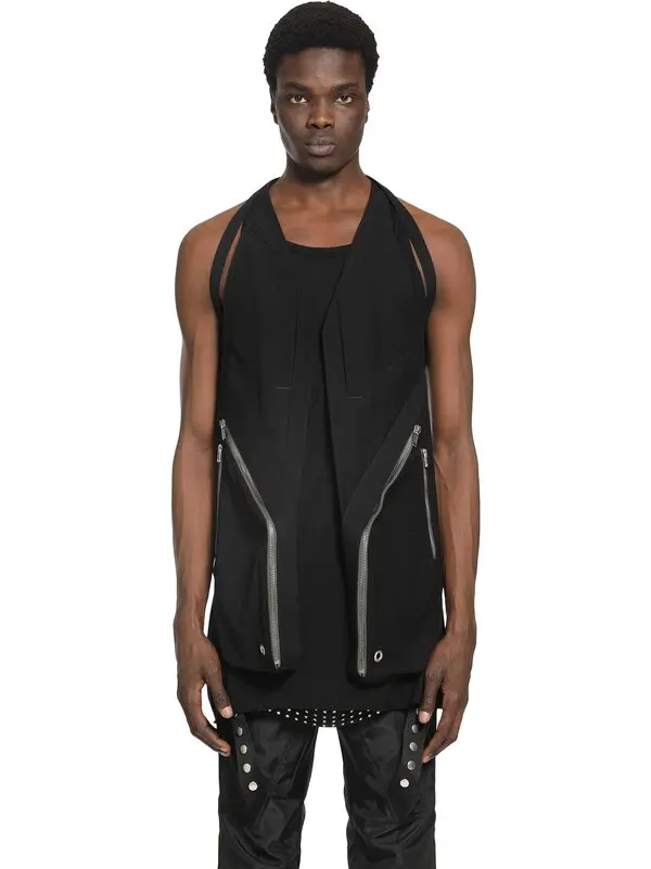 Rick Owens Temple Vest Long - Black