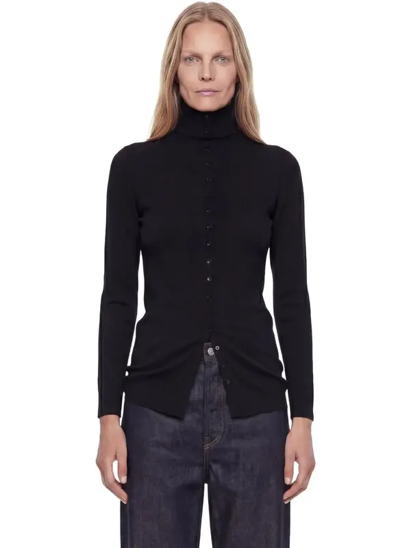 TOTEME Fitted Polo Cardigan - Black
