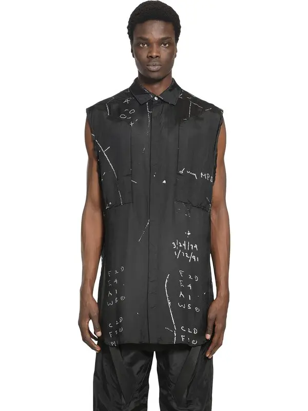 Rick Owens Temple Jumbo Outershirt - Black&white