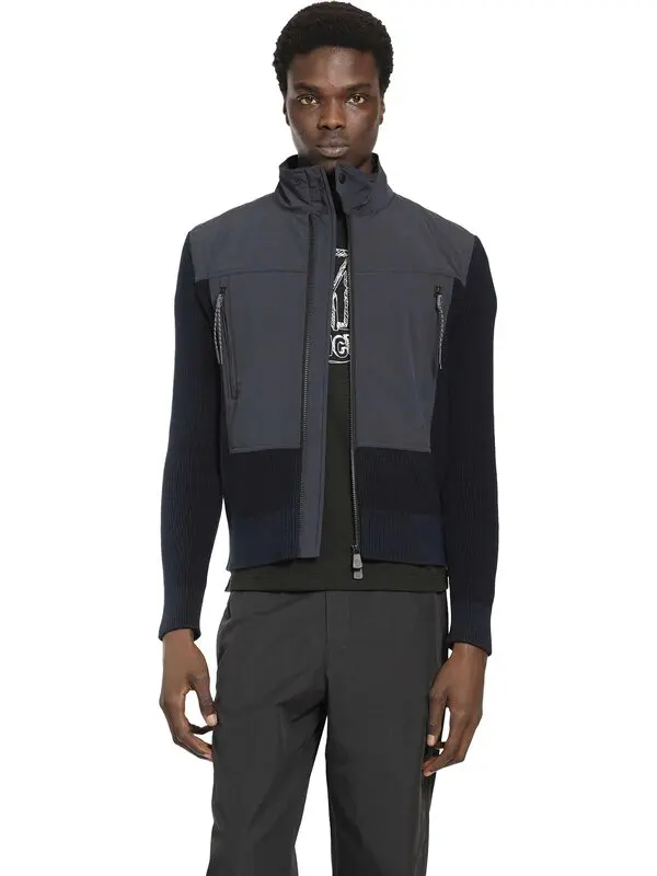 Moncler Zip-up Cotton Jacket - Blue