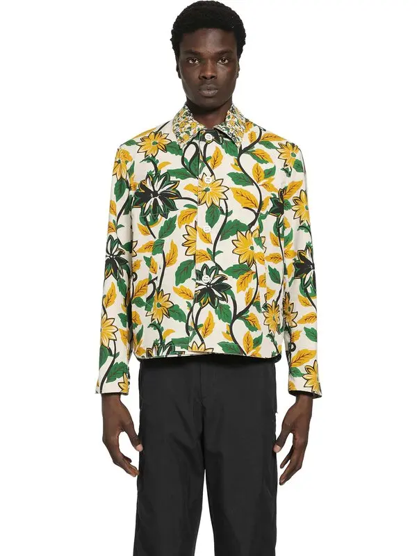 CRAIG GREEN Reversible Worker Jacket With Floral Print - Yellow