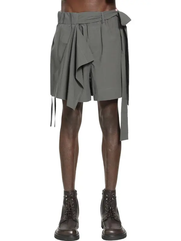 CRAIG GREEN Layered Cotton Canvas Shorts - Grey