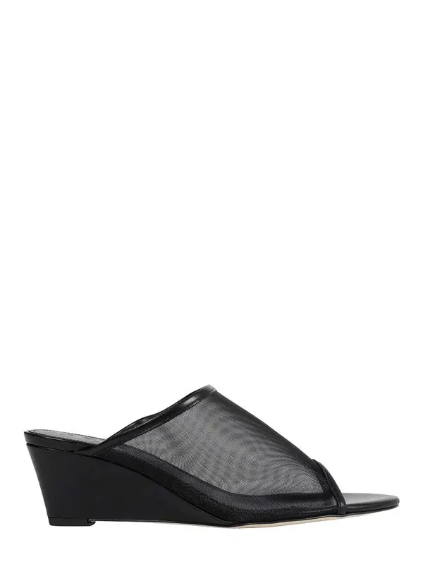 AeydĒ Suzanne Mesh And Nappa Mules - Black