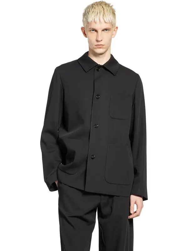 LARDINI Linen Overshirt - Blue