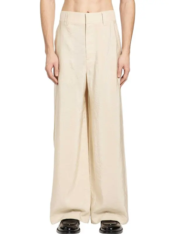 LEMAIRE Straight Tailored Pants In Dry Silk - Beige