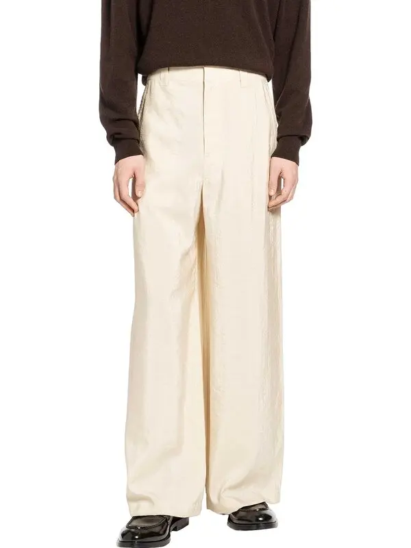 LEMAIRE Straight Tailored Pants In Dry Silk - Beige