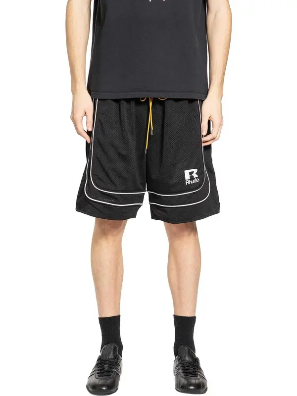 Rhude Baggy Mesh Basketball Shorts - Black