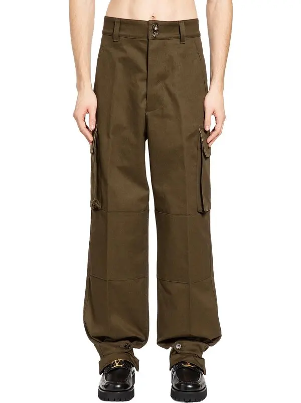 Valentino Garavani Cotton Gabardine Cargo Pants - Green