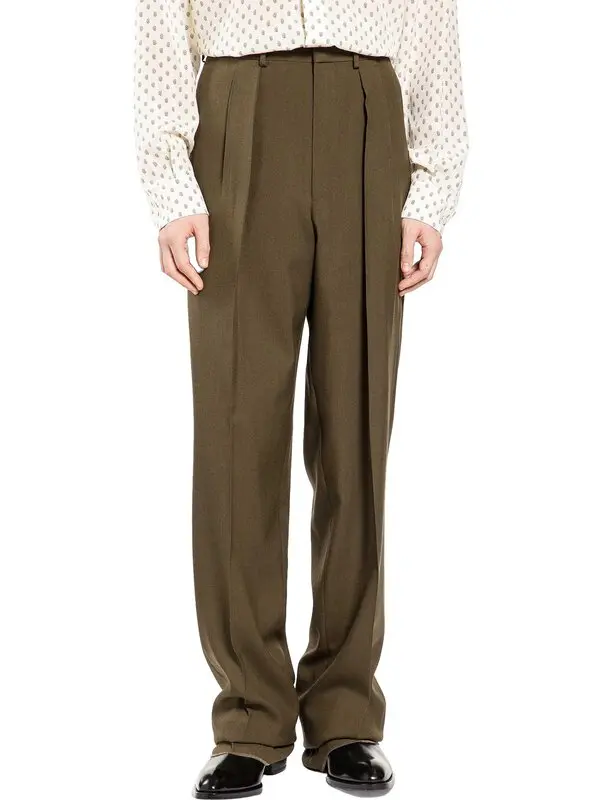 TOM FORD Double Pleat Trousers - Green