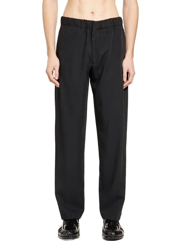 LARDINI Linen Cotton Silk Trousers - Black