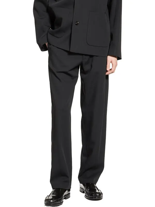 LARDINI Linen Cotton Silk Trousers - Black
