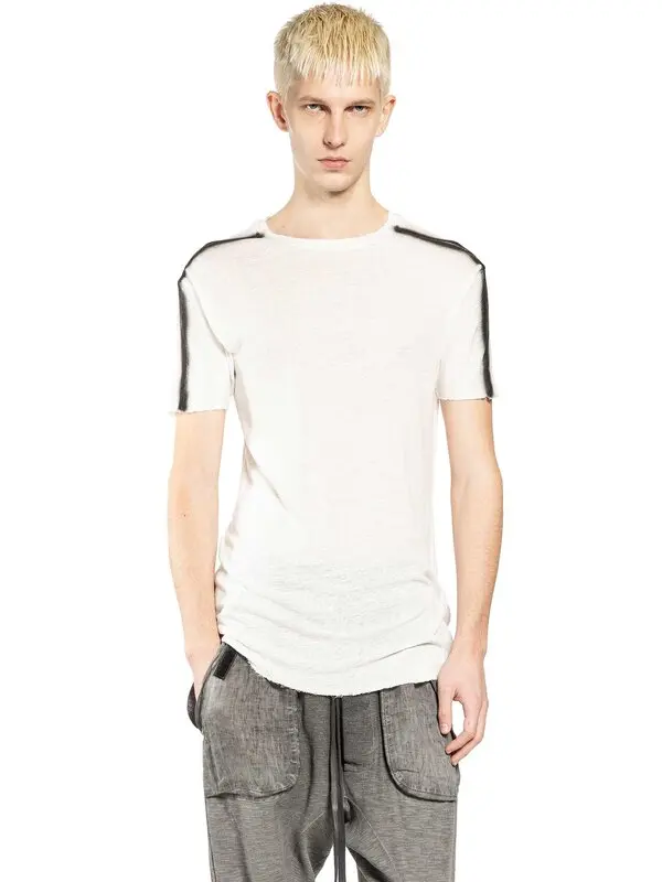 THOM KROM Spliced Viscose Linen T-shirt - White