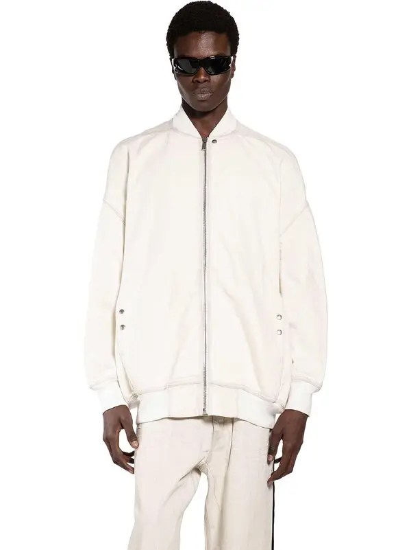 Rick Owens Temple Jumbo Flight Jacket In 13oz Denim - White