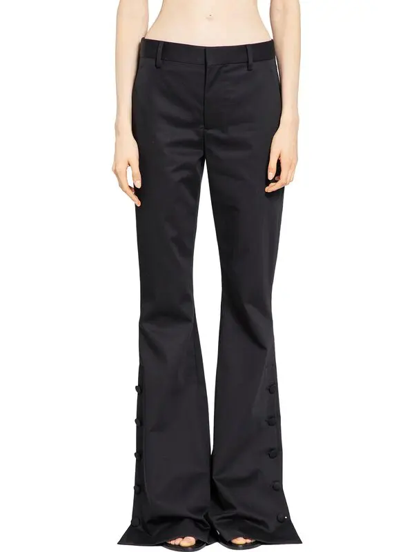 ANN DEMEULEMEESTER Cotton Twill Bootcut Trousers - Black