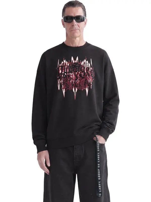 44 LABEL GROUP Damage Crewneck Sweatshirt - Black