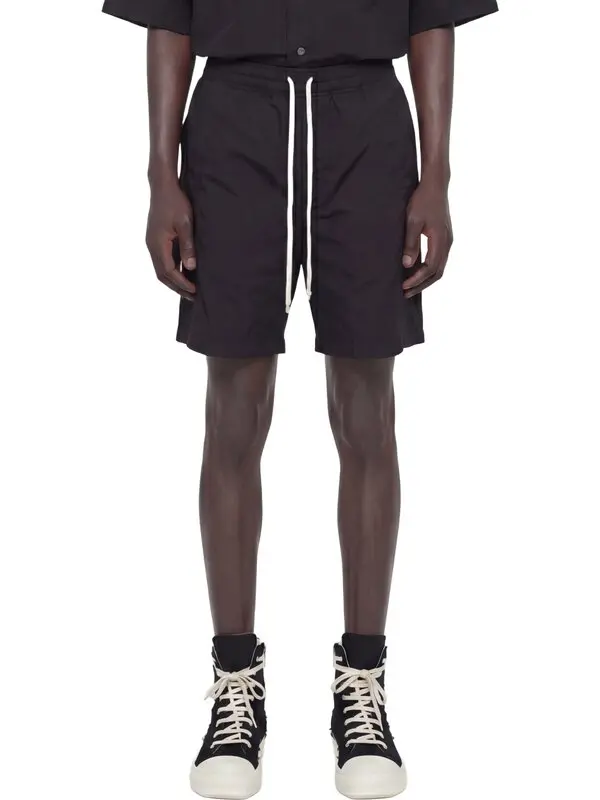Rick Owens Cotton Canvas Drop Crotch Shorts - Black