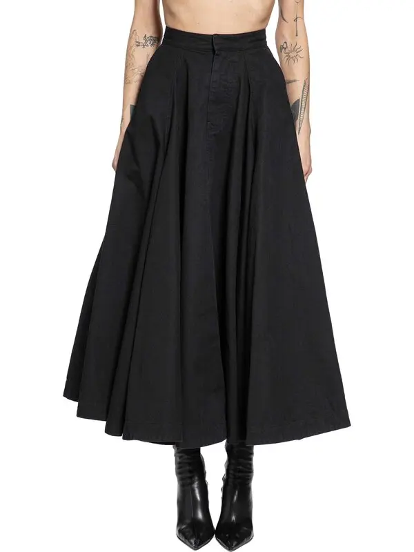 Balenciaga Godet Maxi Skirt - Black
