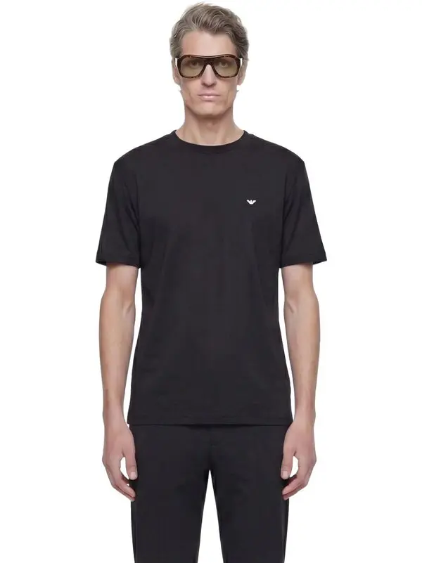 Emporio Armani Eagle Embroidery T-shirt - Black