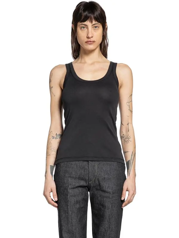 LEMAIRE Lemiare Ribbed Jersey Scoop Neck Tank Top - Grey