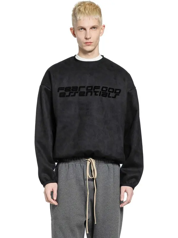Fear Of God Suede Fleece Crewneck Sweatshirt - Black