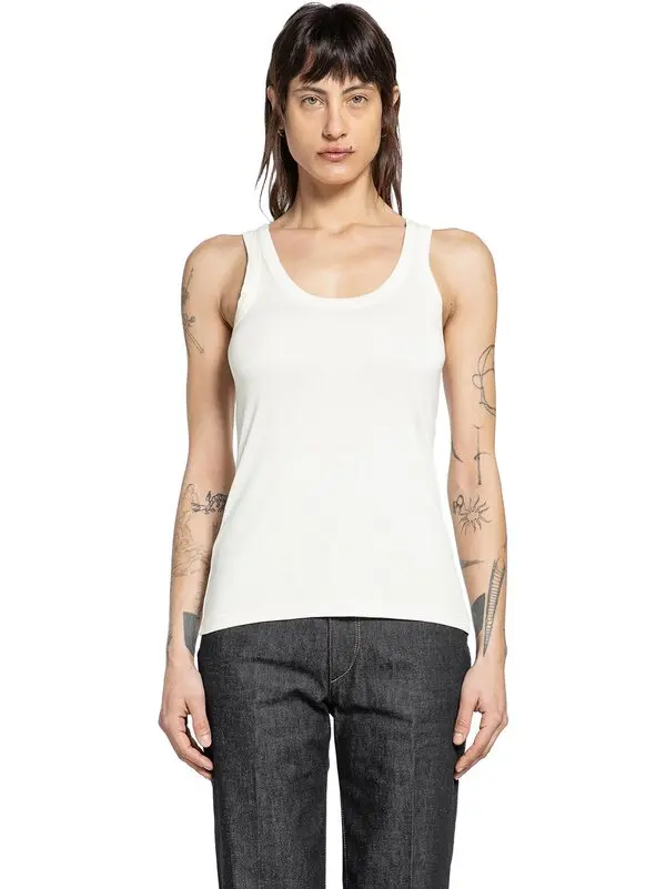 LEMAIRE Ribbed Cotton Jersey Tank Top - Off-white