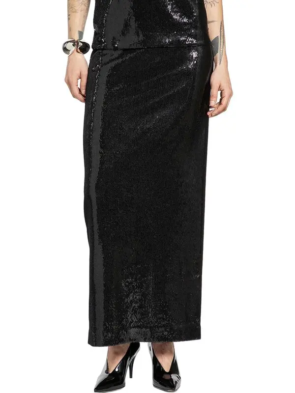 TOTEME Sequined High-waisted Maxi Skirt - Black