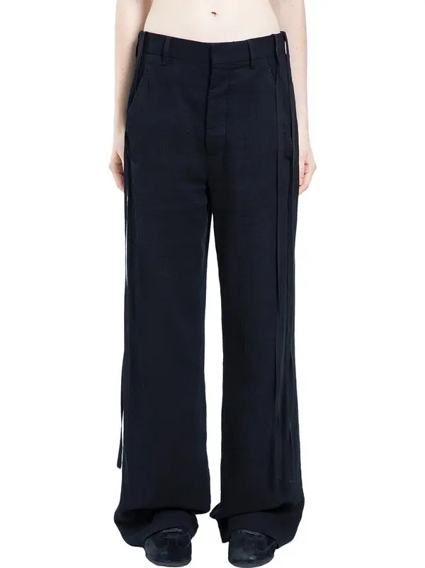 ANN DEMEULEMEESTER Anneke Double Gauze Trousers - Black