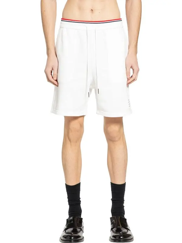 Thom Browne Rwb Piqué Loopback Sweatshorts - White