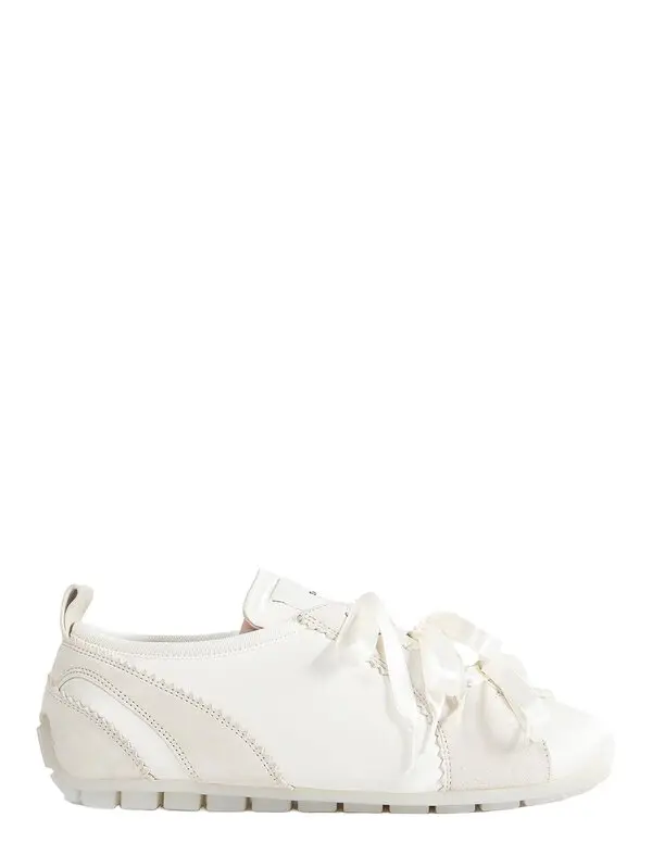 Simone Rocha Ballerina Grip Trainers With Satin Bow Detailing - Off-white