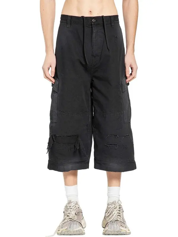 Balenciaga Cropped Cargo Pants - Black