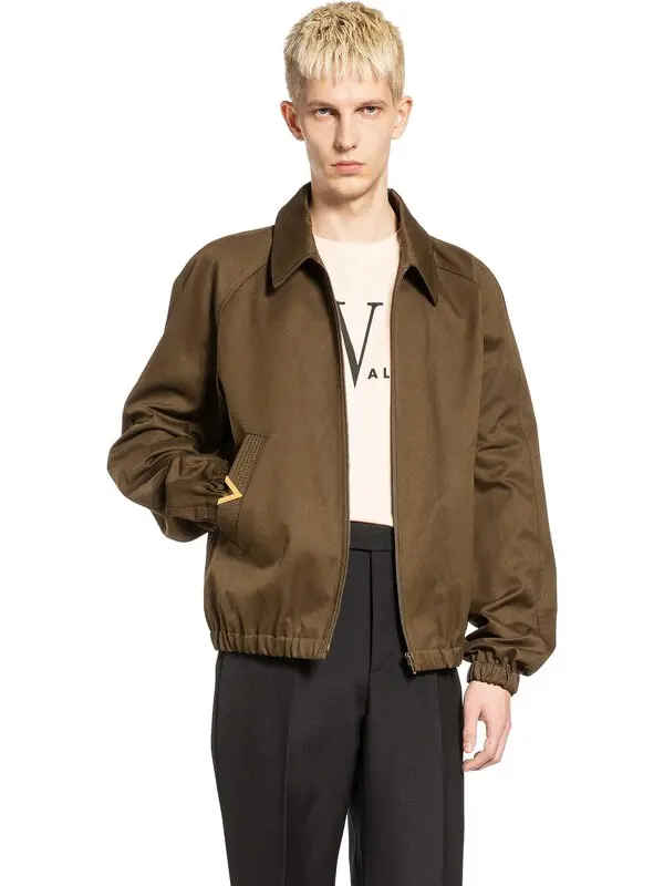 Valentino Garavani Nylon Cotton Harrington Jacket - Green
