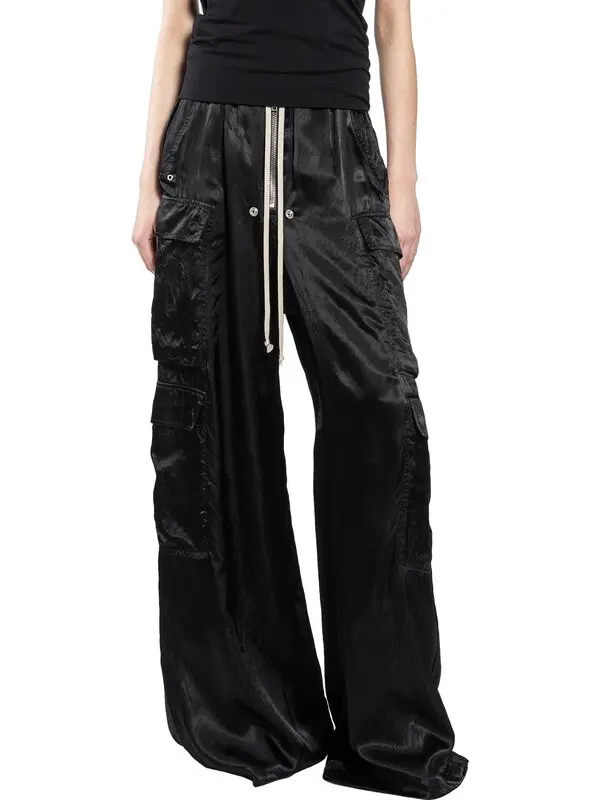 Rick Owens Temple Cargobelas Wide Leg Pants - Black