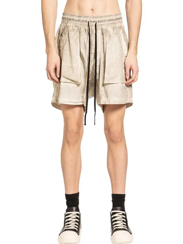 THOM KROM Cotton Canvas Drawstring Shorts - Beige