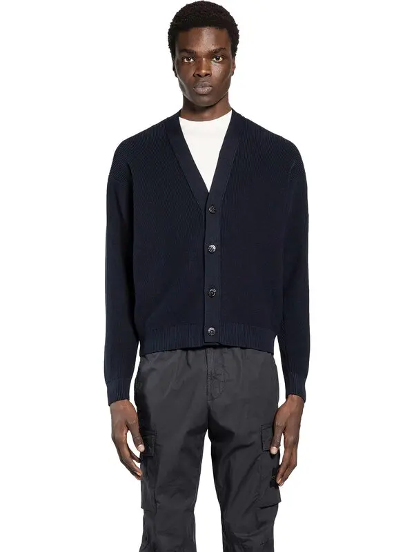 Stone Island 5100009 Pure Lightweight Wool Cardigan - Black