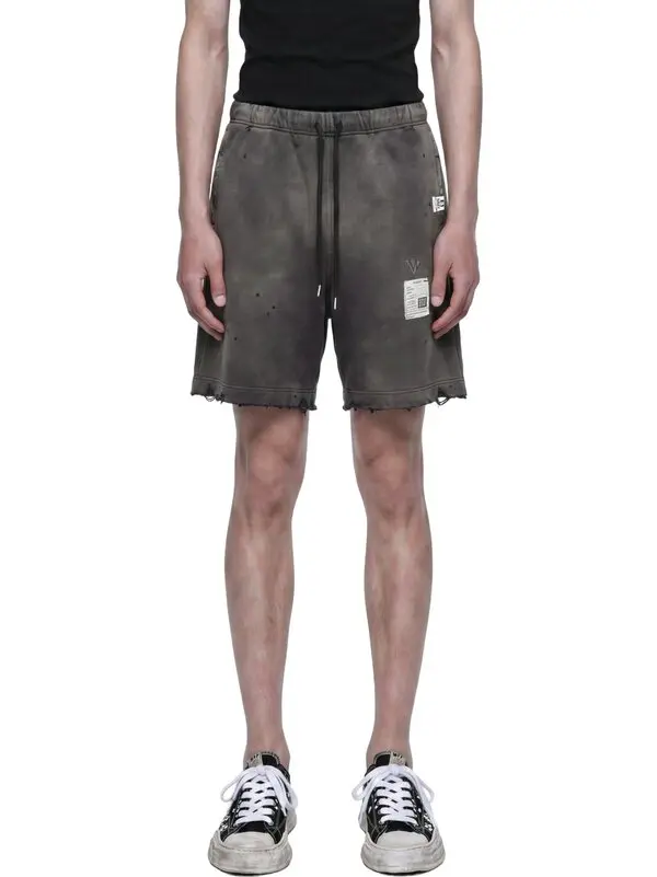 Mihara Yasuhiro Sun-faded Distressed Sweatshorts - Black