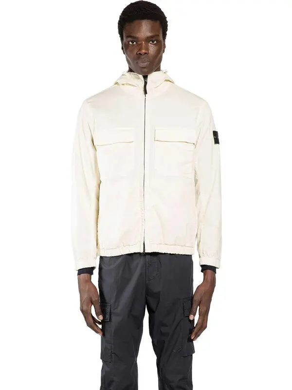 Stone Island Hooded Track Jacket - Off-white