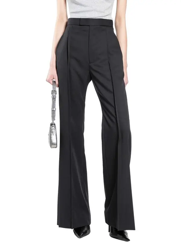 VIVIENNE WESTWOOD Pleated Wool Twill Wide-leg Trousers - Black