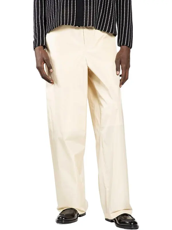 JIL SANDER Recycled Technical Taffeta Trousers - Beige