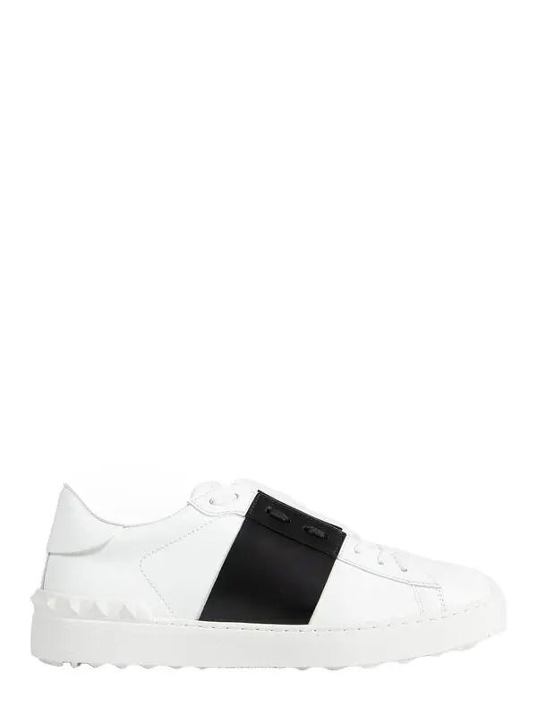 Valentino Garavani Open Leather Sneakers - Black&white