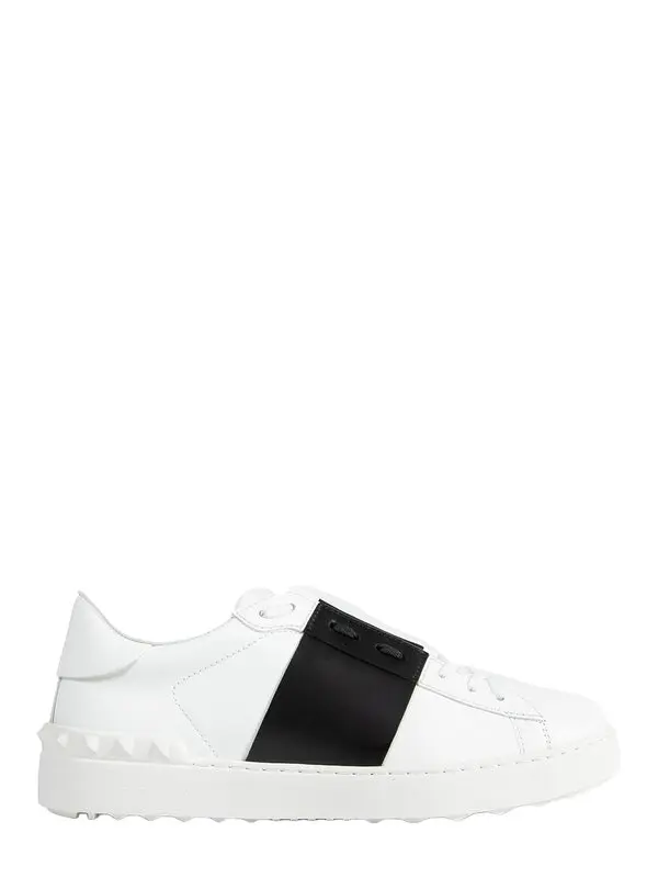 Valentino Garavani Open Leather Sneakers - Black&white