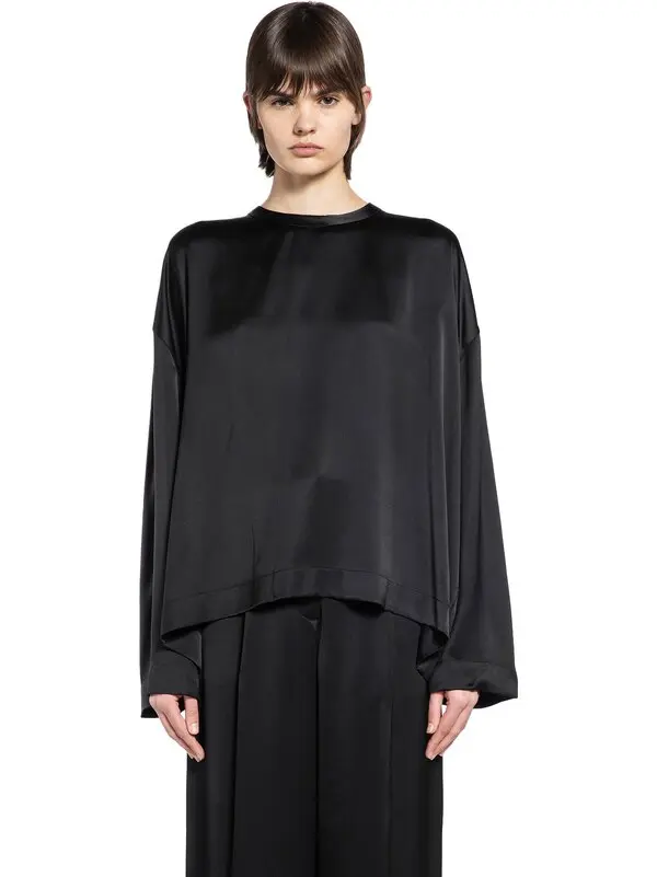 TOTEME Boxy Satin Top - Black