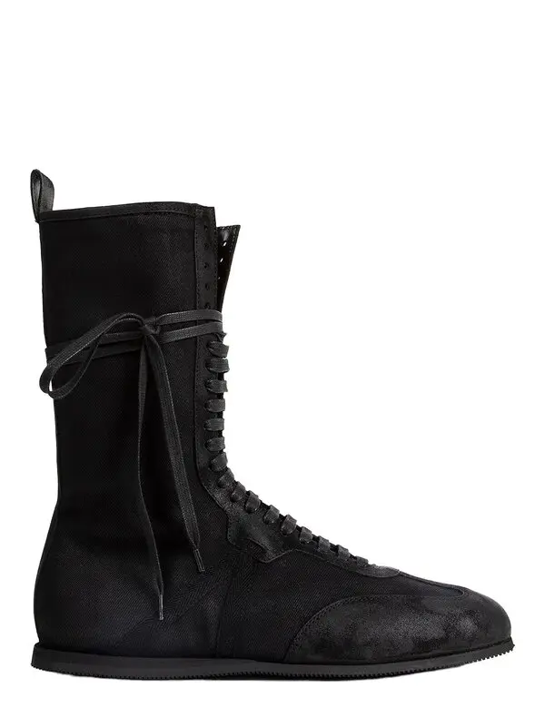 ANN DEMEULEMEESTER Fides Soft High-top Boxing Sneakers - Black
