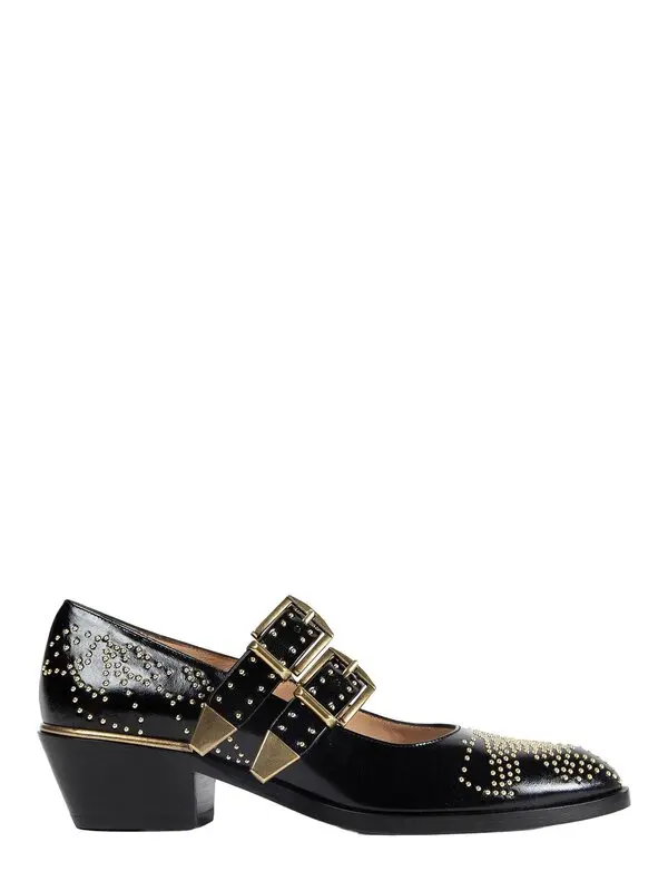 Chloé Susanna Studded Mary Jane Pumps - Black