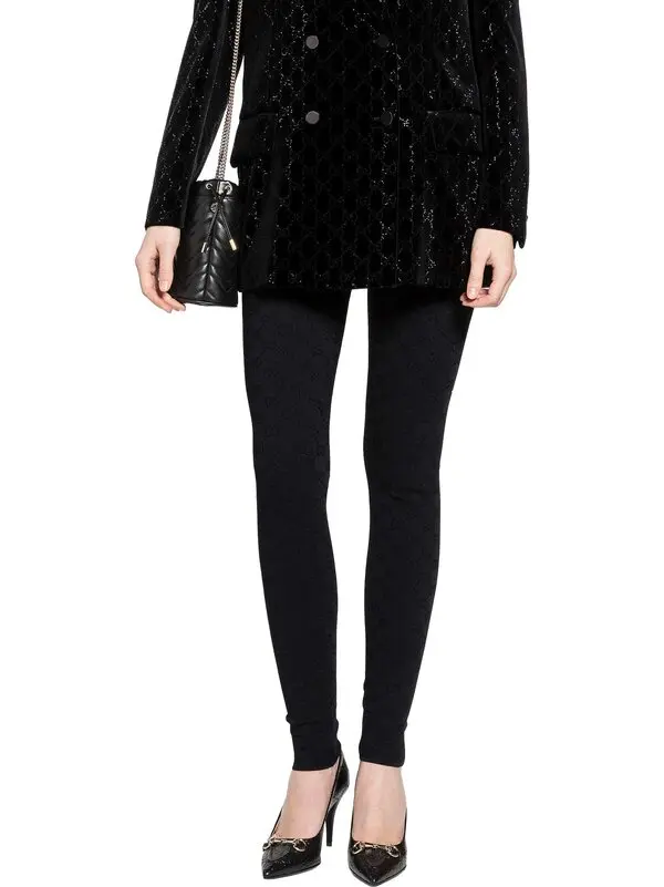 Gucci Viscose Gg Jacquard Leggings - Black